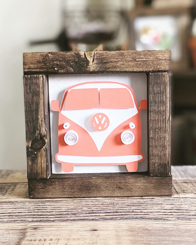 VW Bus Frame Orange - 4” x 4” | a paper life