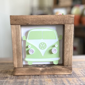 VW Bus Frame Green - 3.5” x 3.5” | a paper life